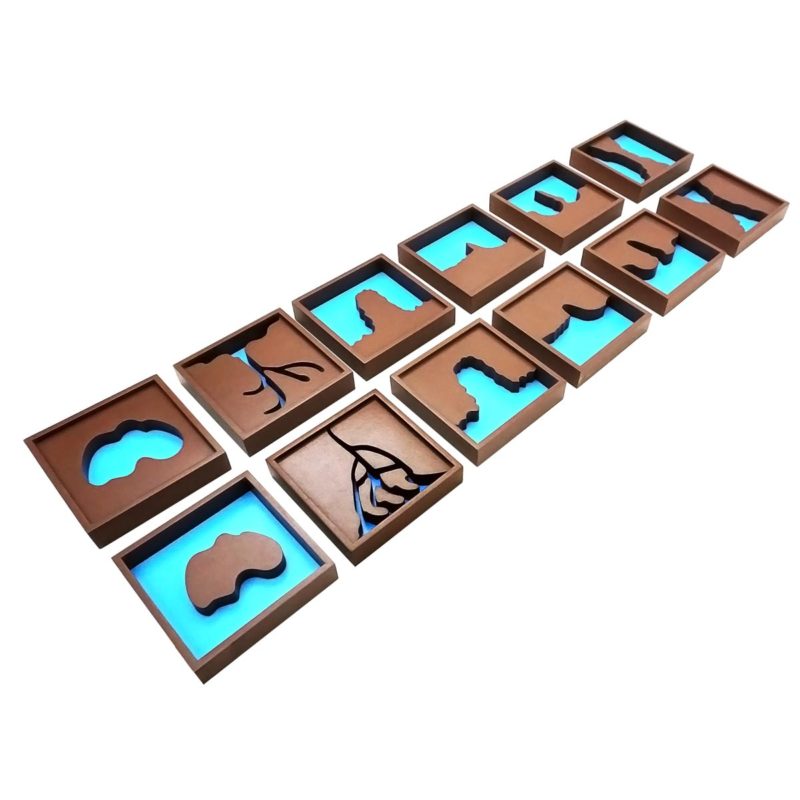 Geography Land Form Trays: 3d Moulds – 6 Pairs – Montessori Materials ...